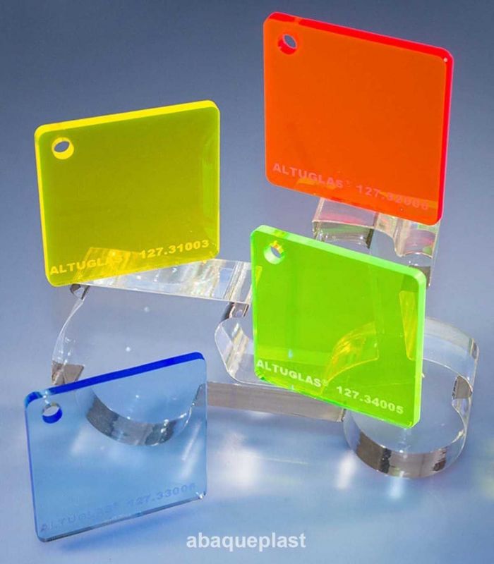 Altuglas™ - Plaque PMMA coulé (acrylique) CN transparent couleur fluo ...